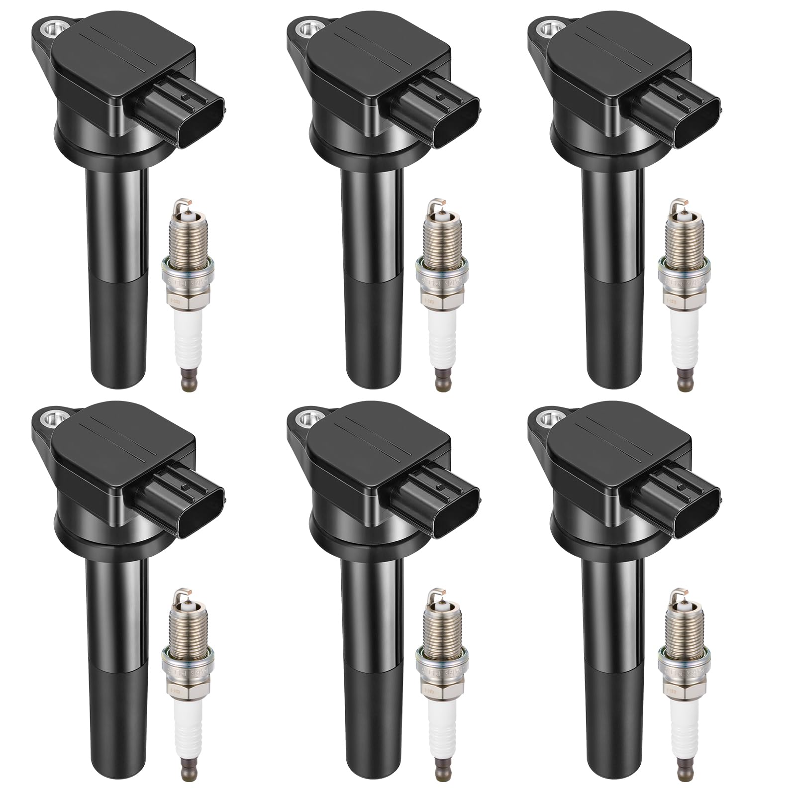 BDFHYK 6 Ignition Coil Pack UF481 and 6 Iridium Spark Plug 7092 Compatible with Mitsubishi ...