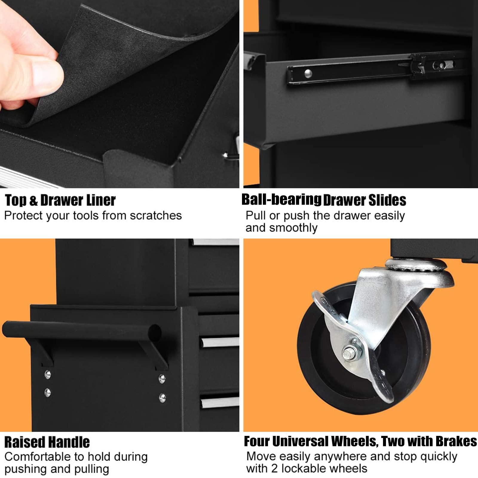 Mua Goplus Rolling Tool Chest, 6-Drawer Tool Box Organizer w/Auto ...