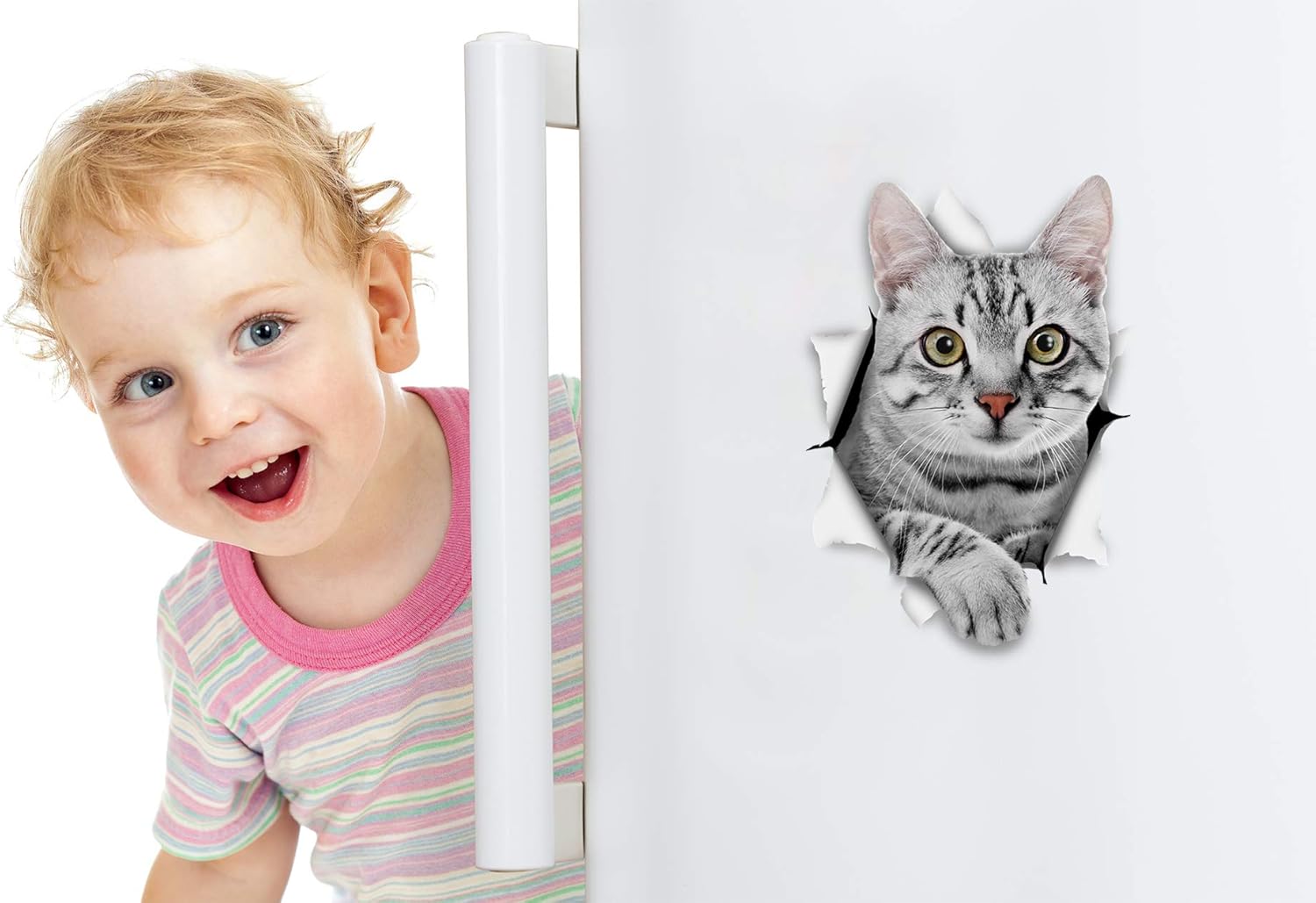 Winston & Bear 3D Cat Stickers – 2 Pack – Grey Tabby Cat Stickers For ...