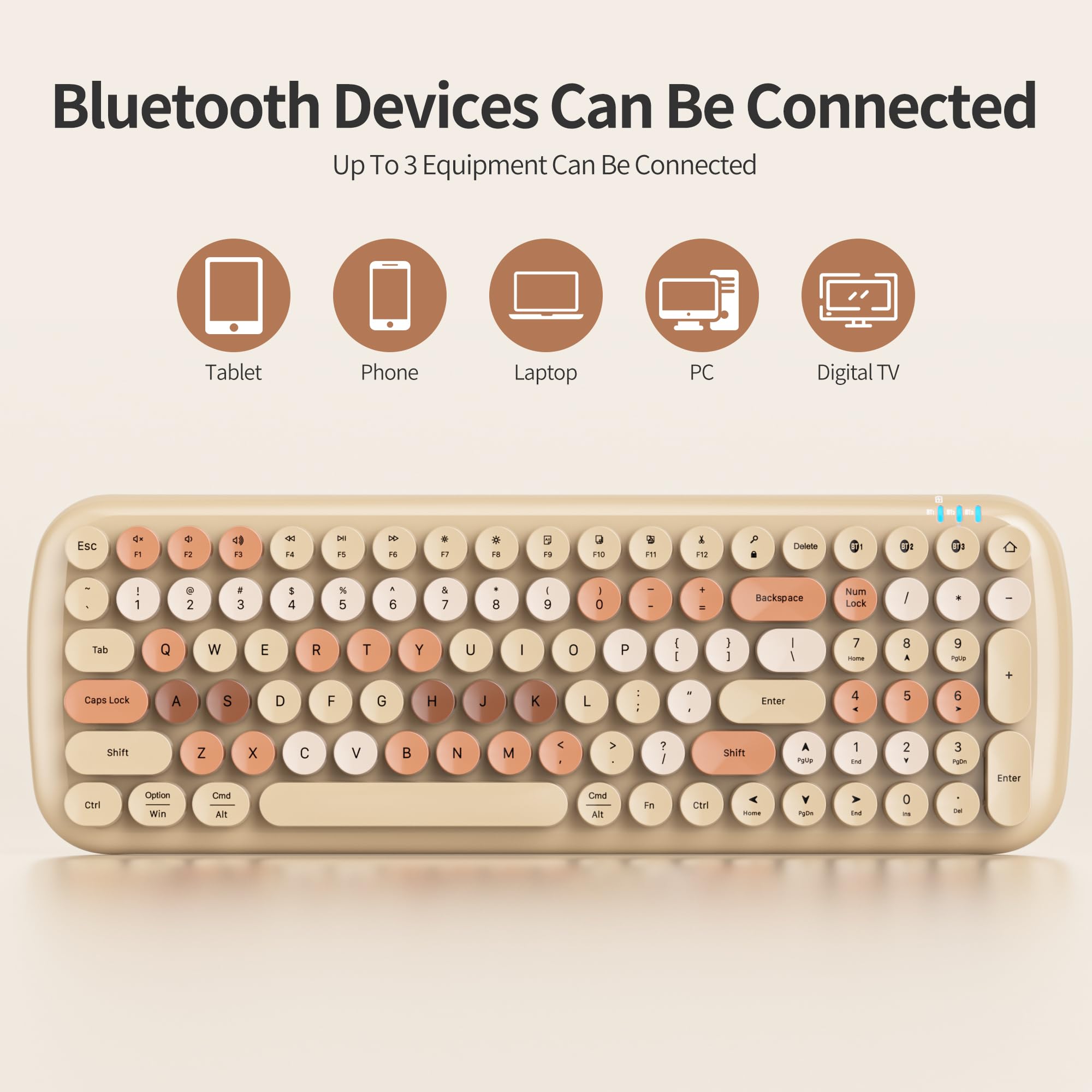 Mua Mosptnspg Wireless Bluetooth Typewriter Keyboard, 100 Keys Retro ...