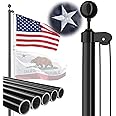 Amazon.com : FFILY Heavy Duty Flag Pole, 20 FT 12 Gauge Extra Thick ...