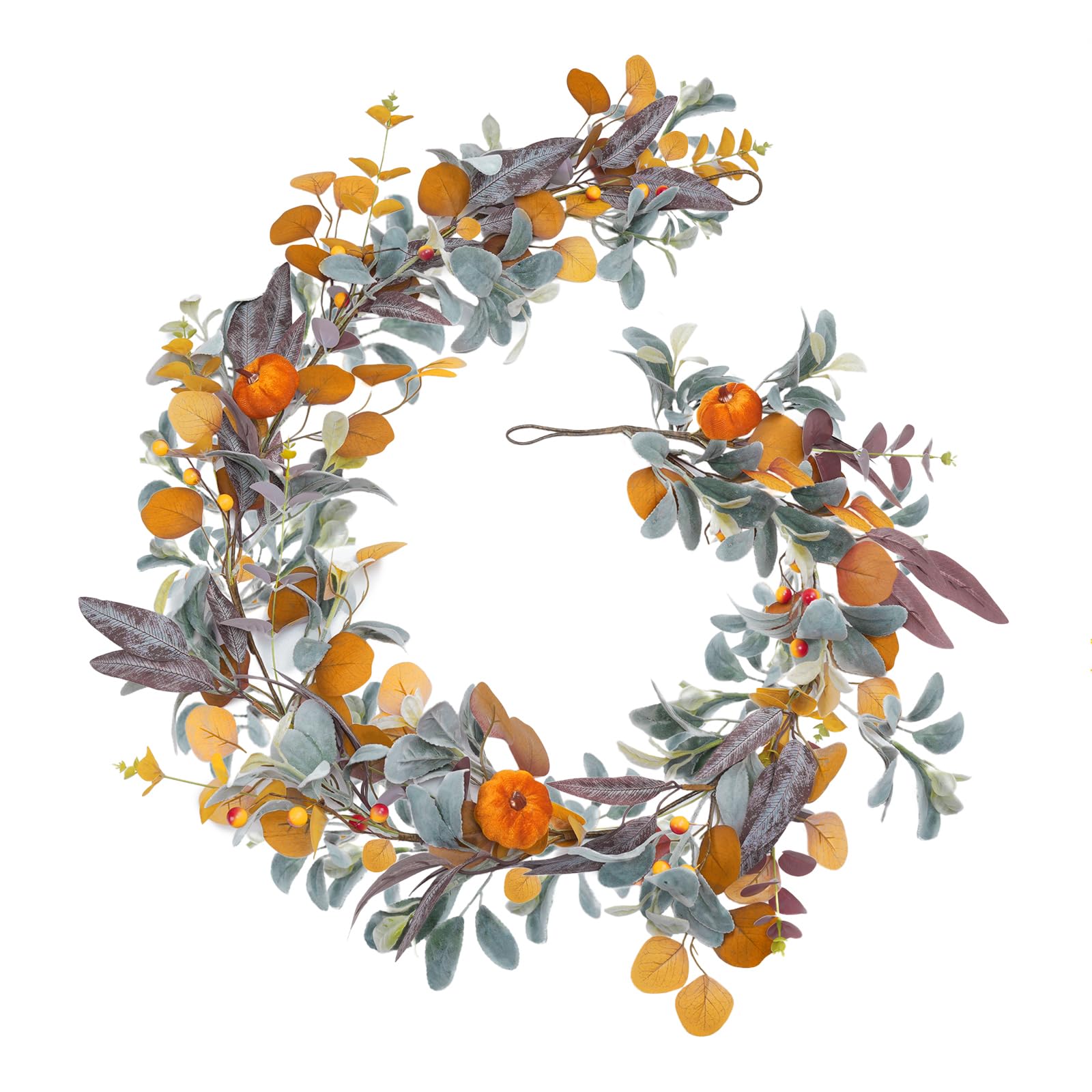 Fall Garland with Lights, 6FT Fall Leaves Garlands, Artificial ...