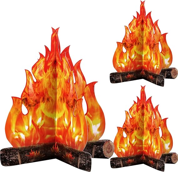 Amazon.com: 3D Decorative Cardboard Campfire Centerpiece Artificial ...