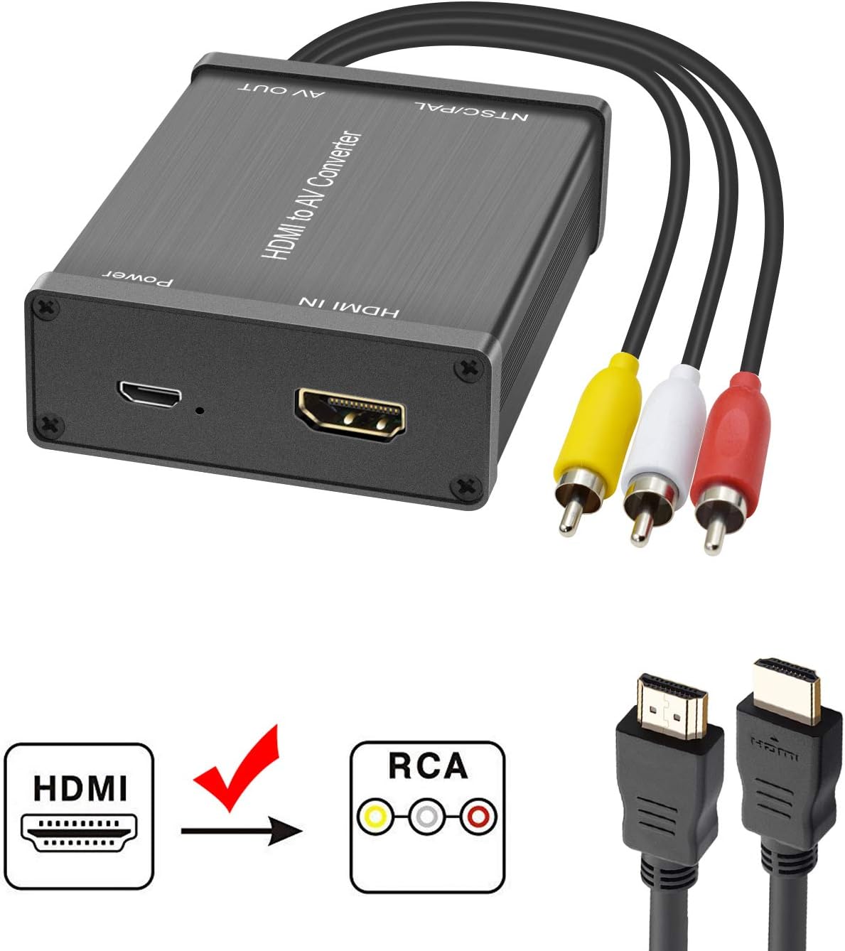 Amazon.com: HDMI to AV Adapter, HDMI to Composite AV Converter ...