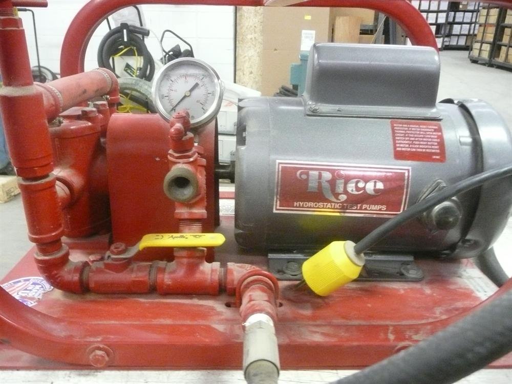 Rice Hydro EL1A Hydrostatic Test Pump, Electric Plunger Pump, 3 gpm Up ...