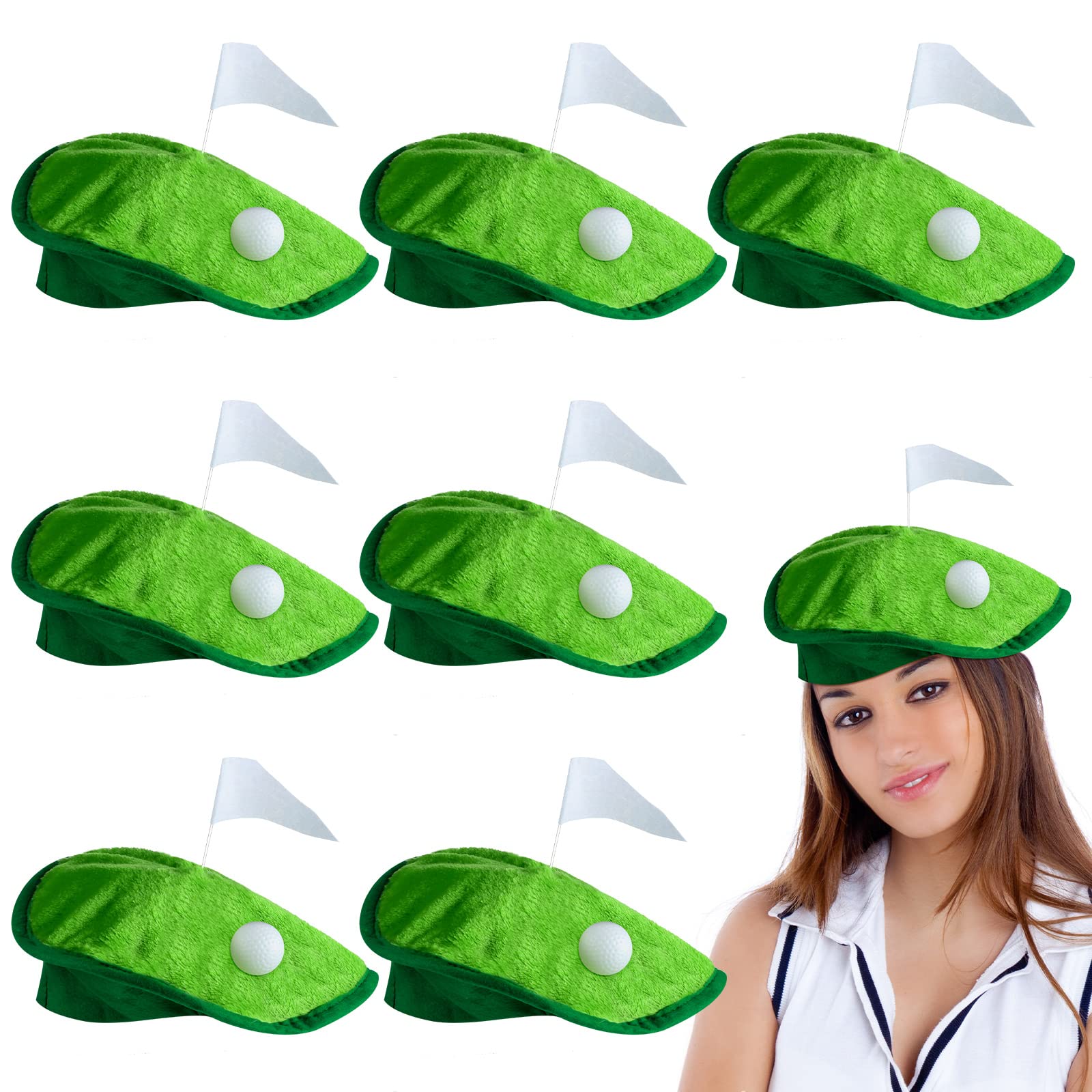 Funny Novelty Golfer Beret Hat with Golf Ball Flag for Golf Party ...