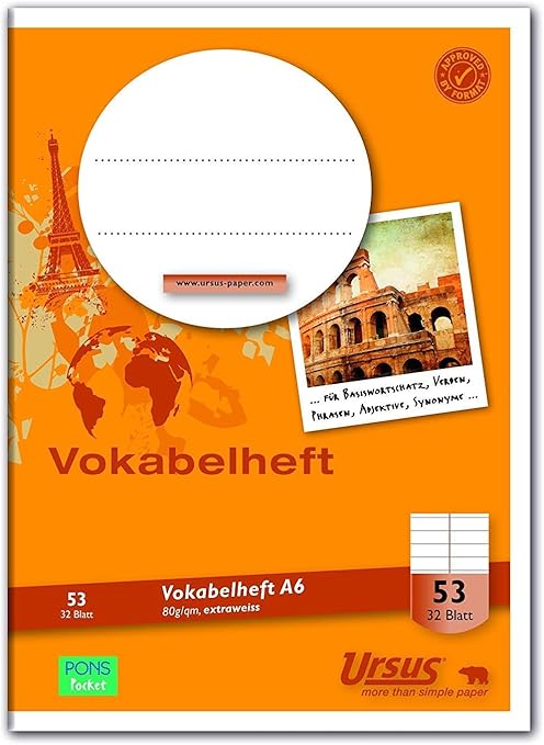 Vokabelheft A6 liniert m.Mittelstrich 32: Amazon.de: Bürobedarf ...
