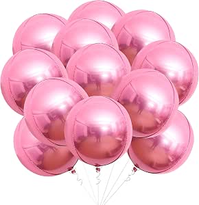 Amazon.com: Big 12 Pieces Metallic Pink Balloons - Large, 22 Inch | 360 ...