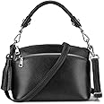 Amazon.com: S-ZONE Small Genuine Leather Top Handle Handbags for Women ...
