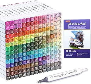 Shuttle Art 205 Colors Dual Tip Alcohol Art Markers, 204 Colors ...