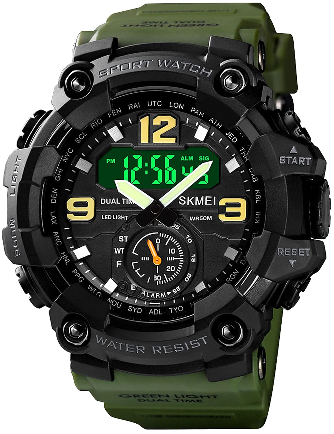 Mua Large Face Digital Sports Wrist Watch for Men Dual Dial Time ...