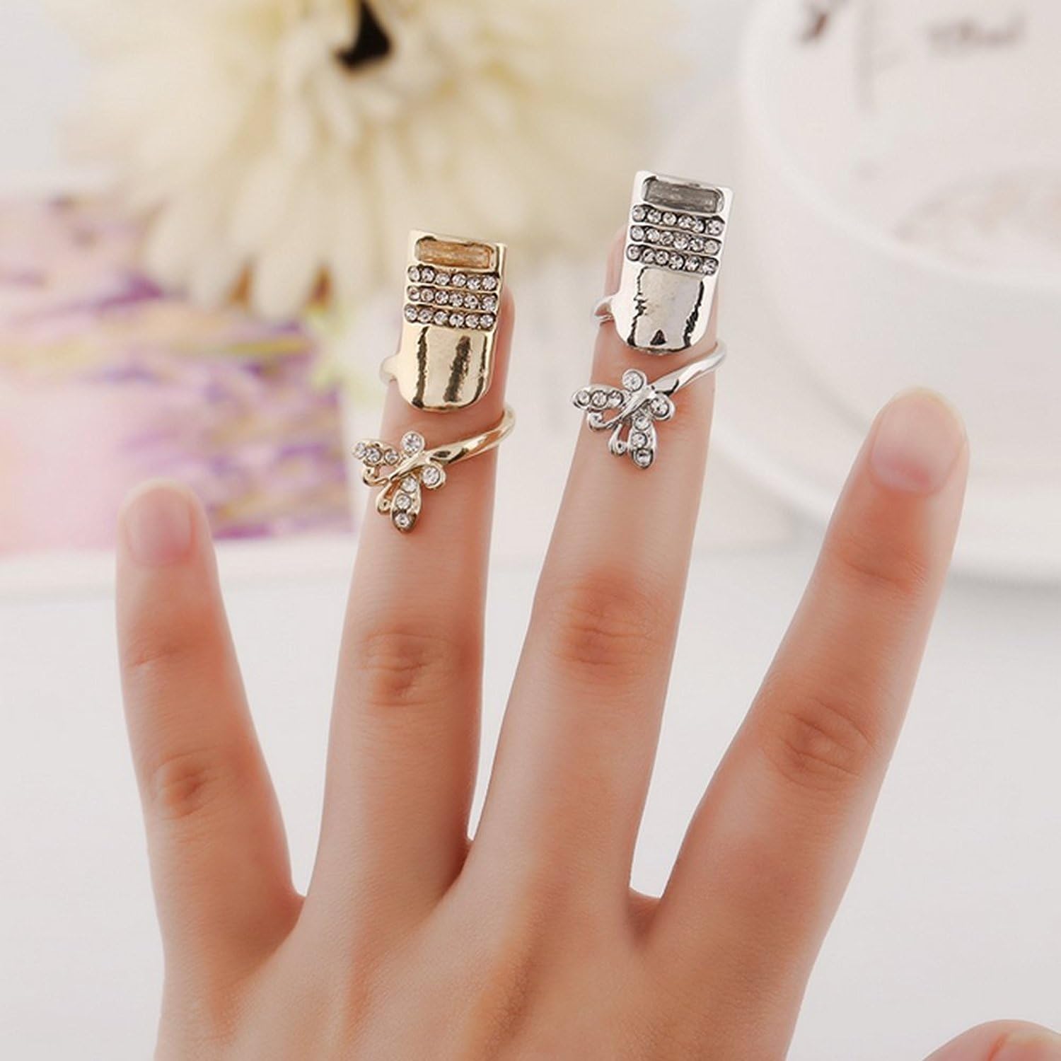 OUBEY Jewelry Gold Plated Diamond Accented Butterfly Fashionable ...