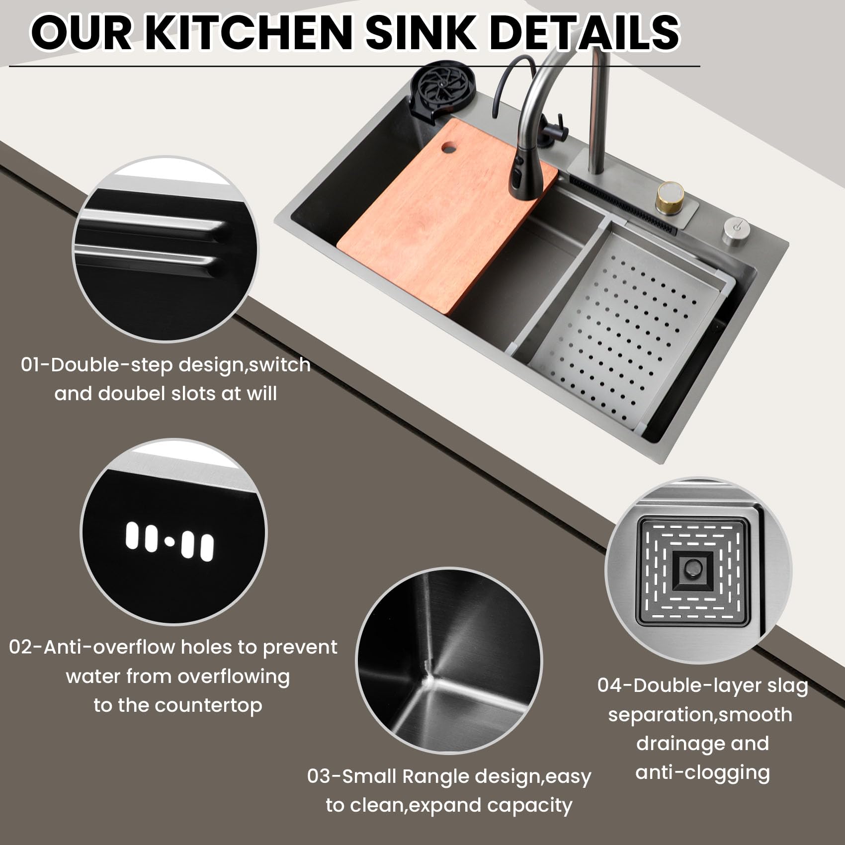 Mua Nano Kitchen Sink with Waterfall, SUS304 Stainless Steel Modern ...
