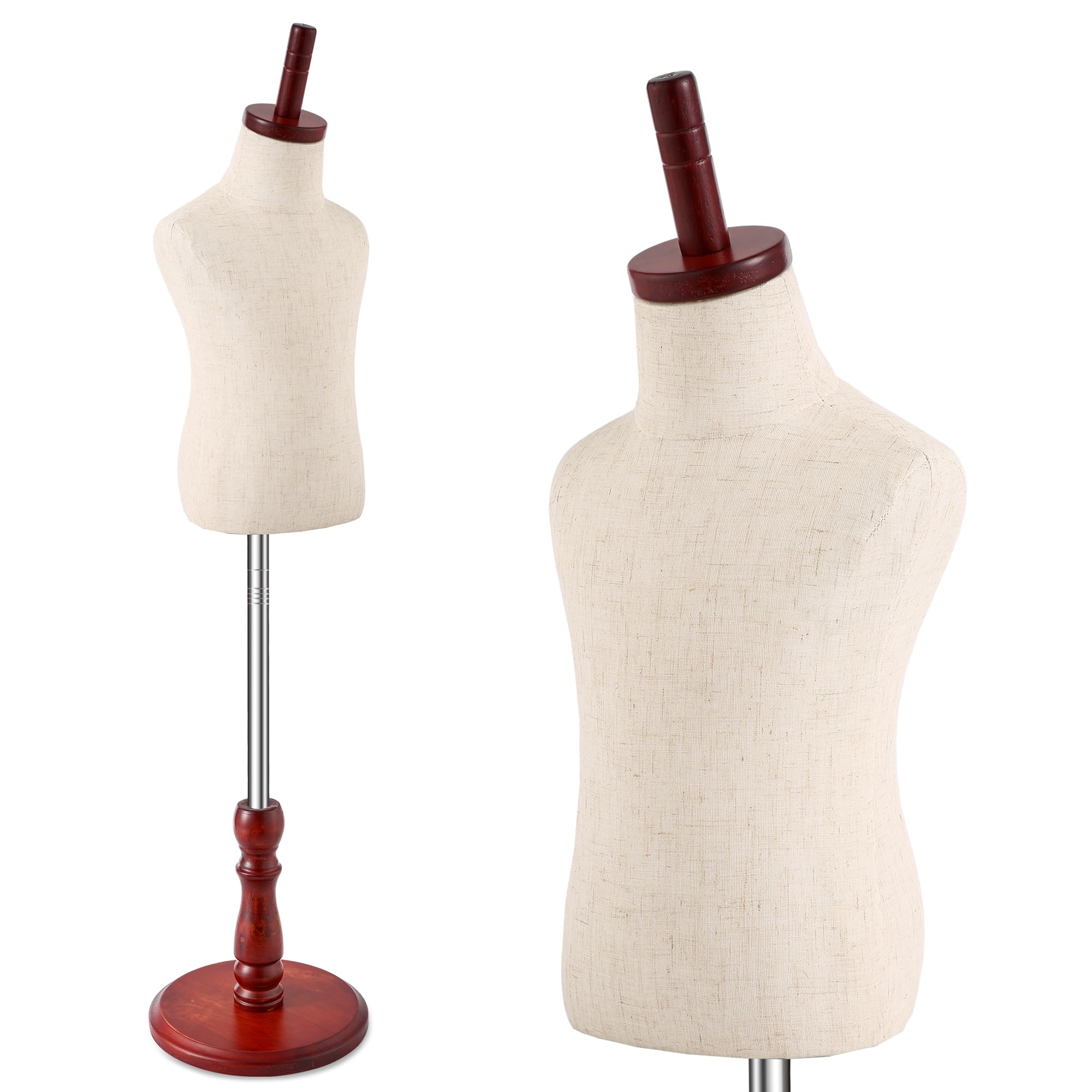 TaroKitc Kid Dress Form, Adjustable Child Mannequin Torse with Wooden ...