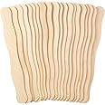 Amazon.com: 8 inch Fan Handles Wood Wavy Sticks Craft Sticks for DIY ...