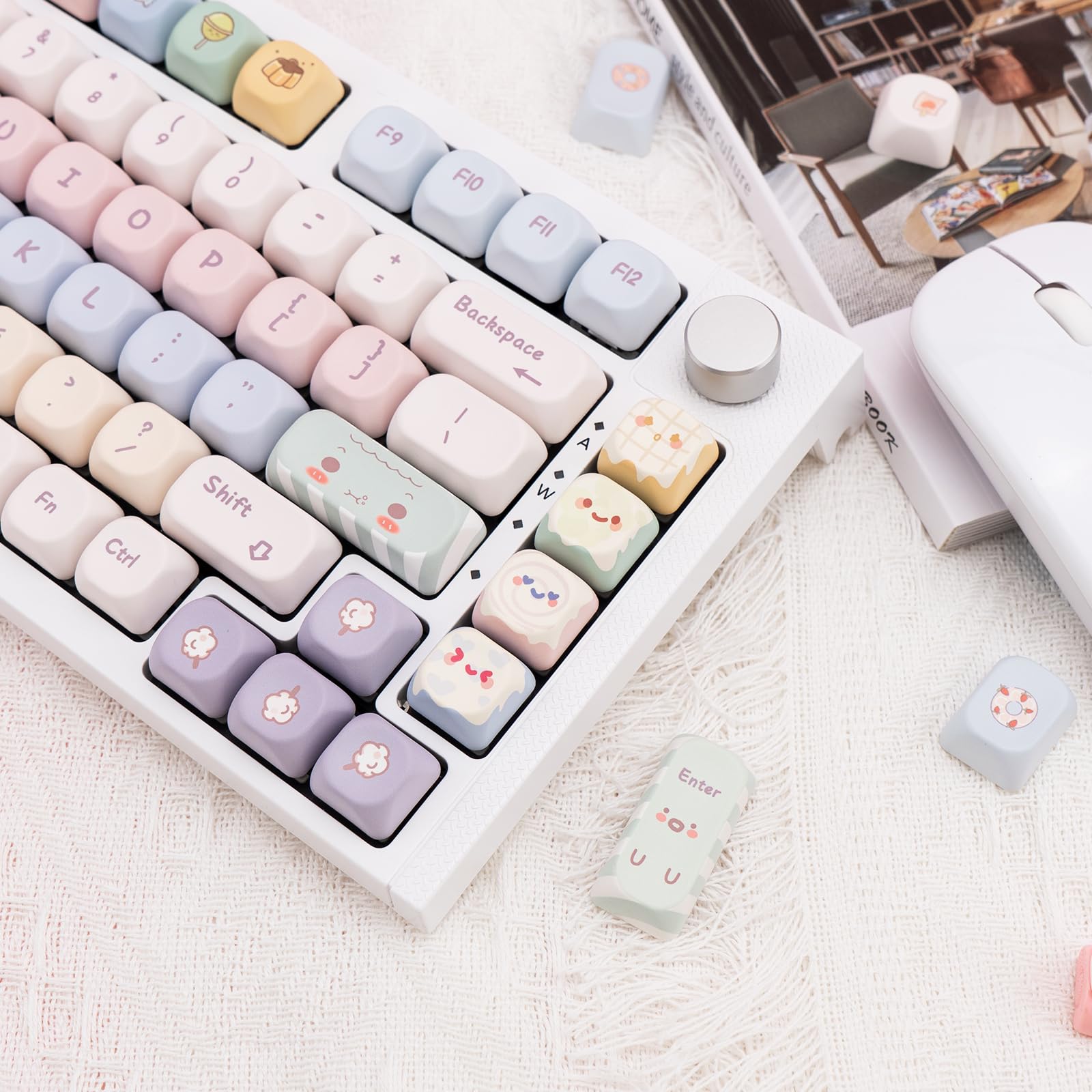Mua Candy Color PBT Keycaps Set XOA Profile Cute Round Keycaps 138 Keys ...