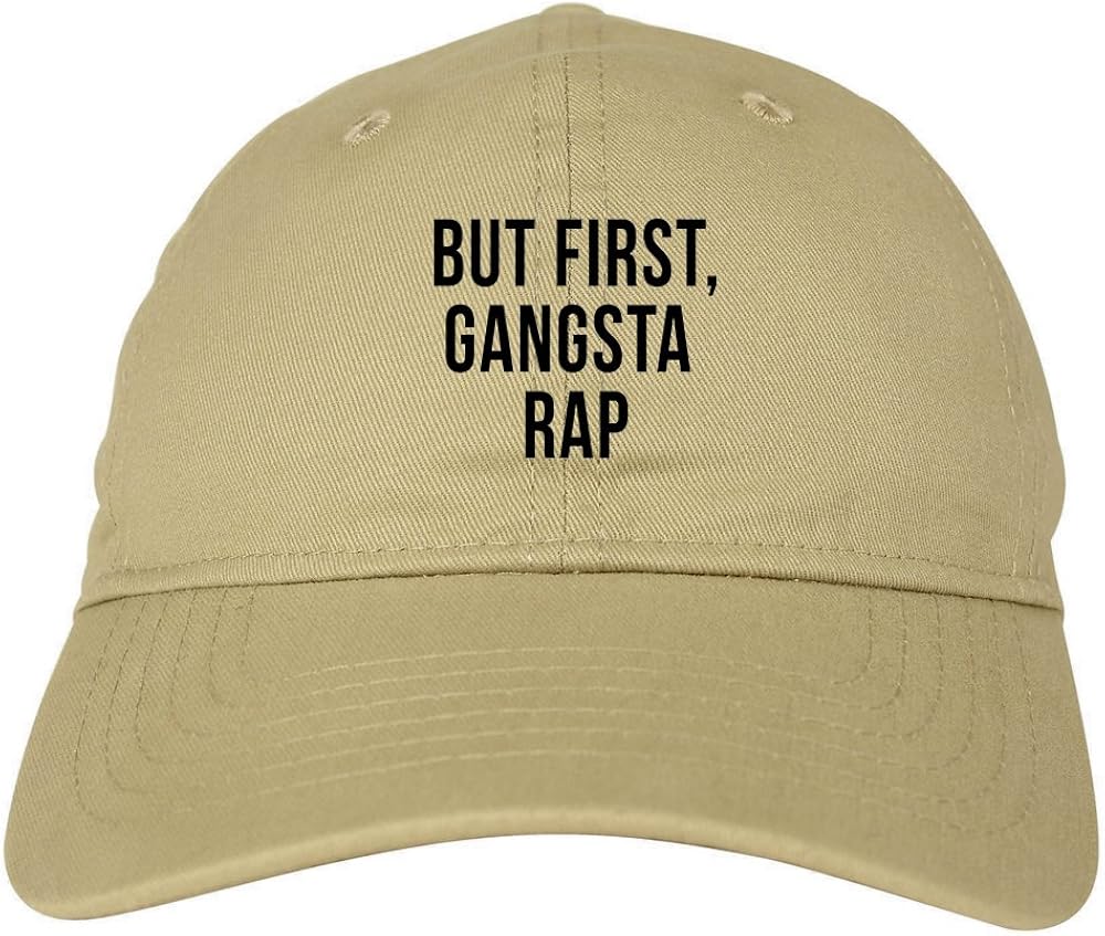 FASHIONISGREAT But First Gangsta Rap Music Dad Hat Baseball Cap Beige ...