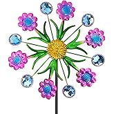 Amazon.com: occtate Beautiful Summer Multi Colored Flowers Wind Spinner ...