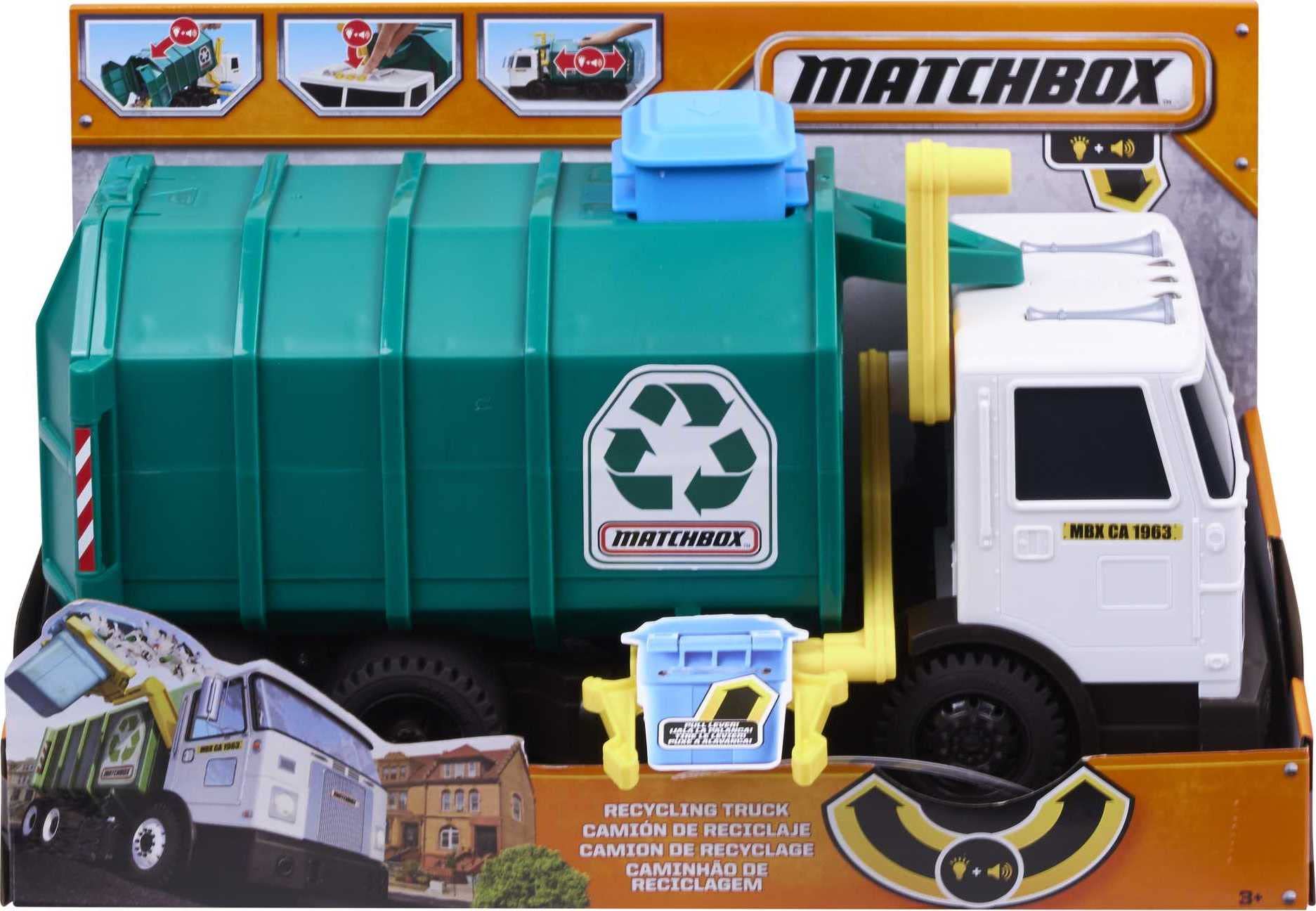 Mua Matchbox Cars, Large-Scale, 15-in Toy Recycling Truck with Garbage ...