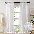 Amazon.com: Anpark Elegant White Sheer Curtains Cotton Linen Textured ...