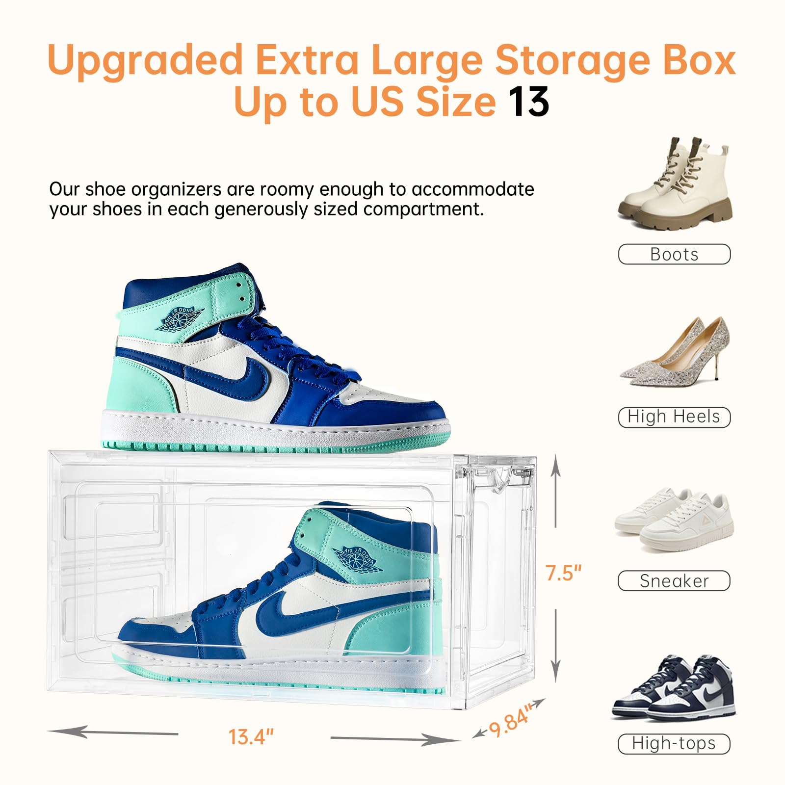 Mua Clemate Upgraded X-Large Shoe Storage Box,8 Pack,Shoe Box Clear ...