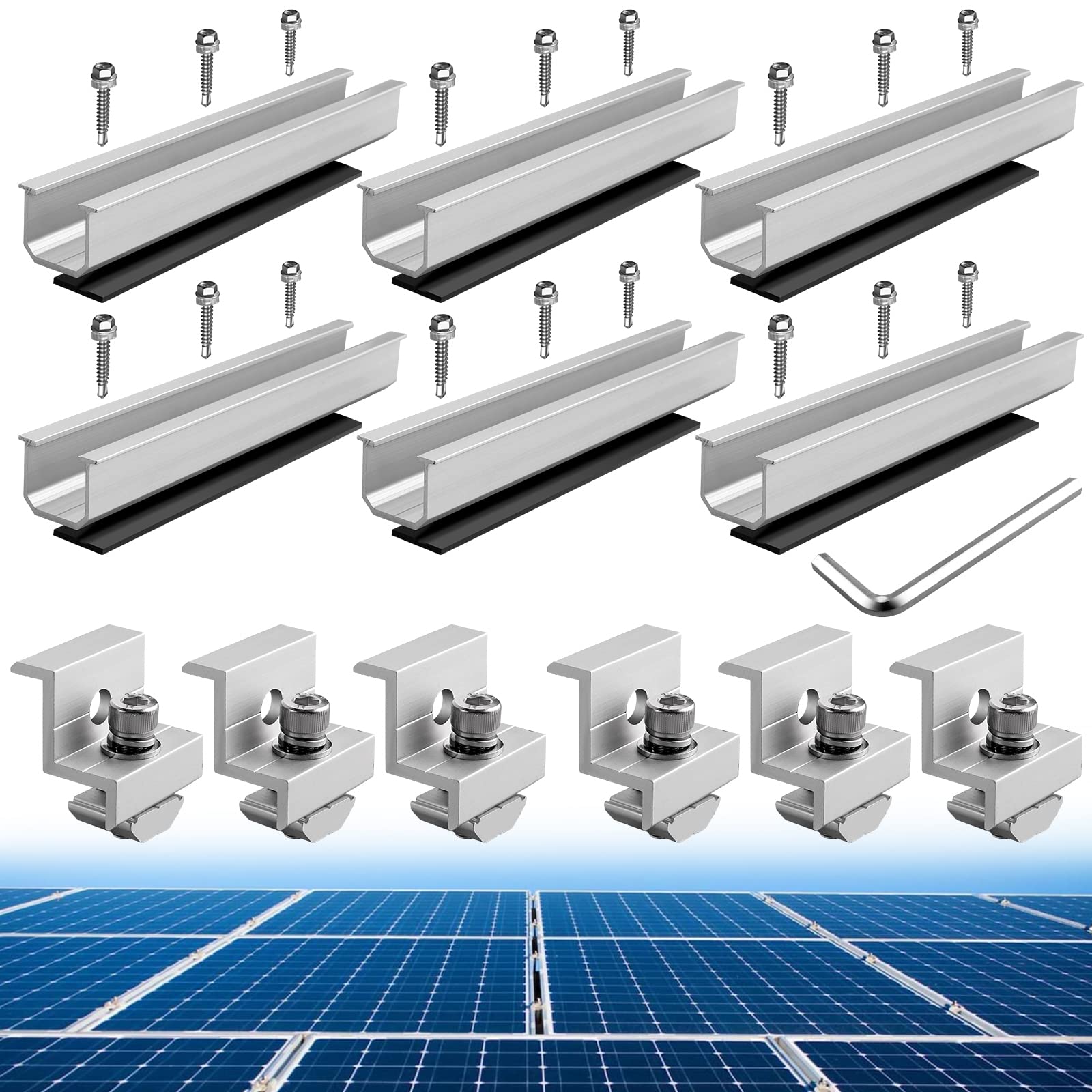 Mua Anbte Solar Panel Mount Kit, 6 Pieces 200 mm Short Aluminium Rail ...