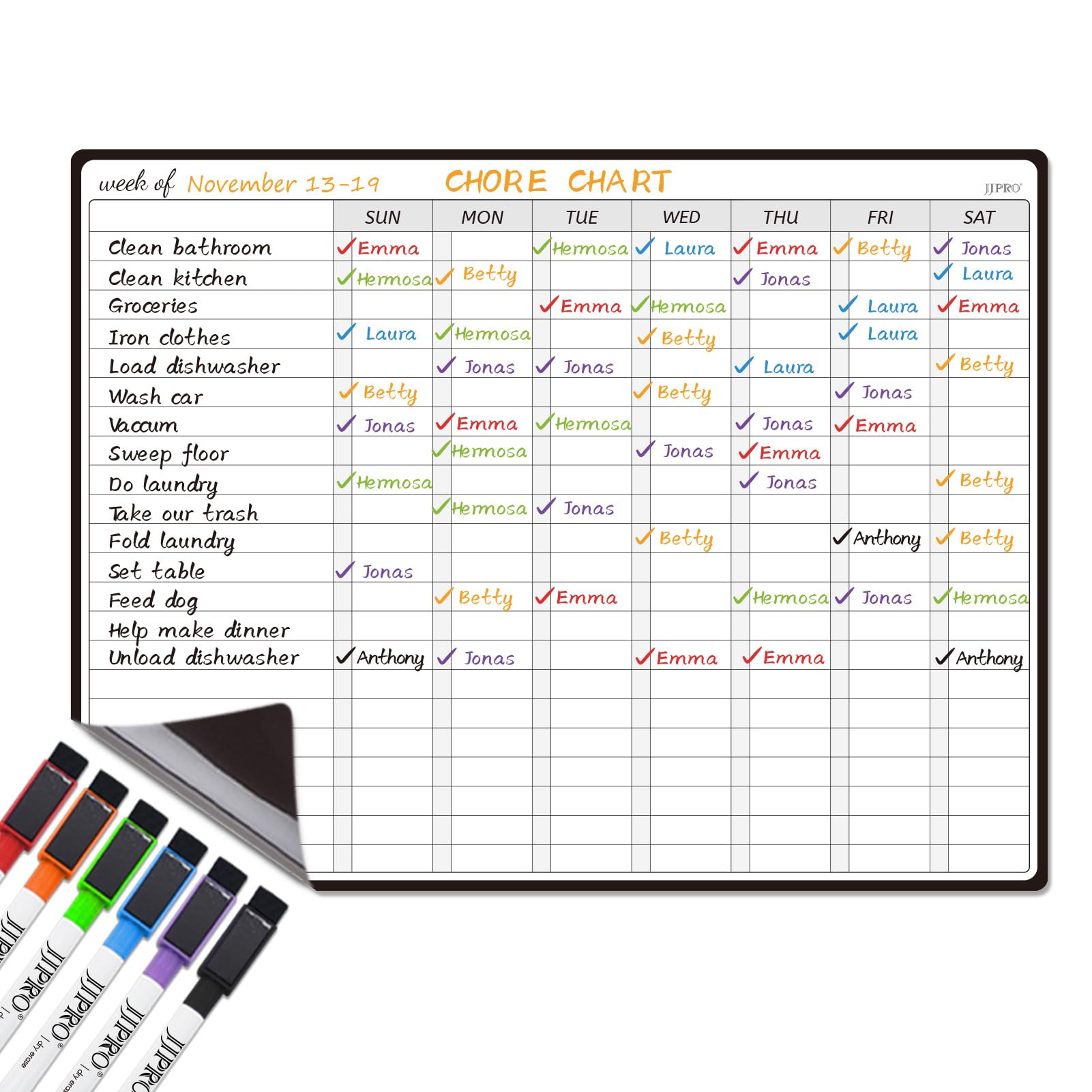 Mua JJPRO Magnetic Chore Chart Whiteboard for Fridge-Reusable Chore ...