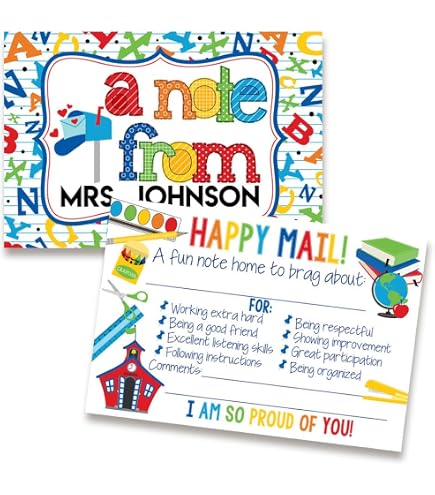 Positive Parent Teacher Mail Postcards Classroom 50 Pcs Positive Parent ...