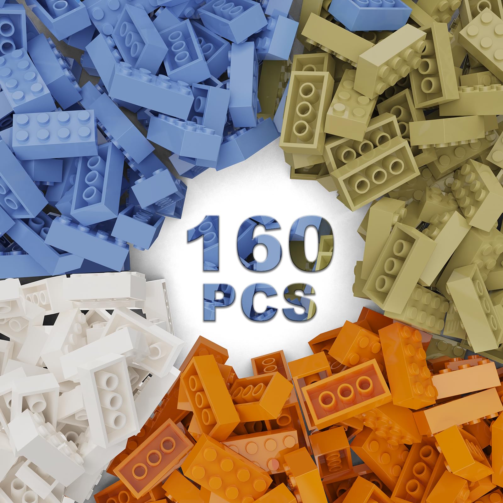 WEBRICK 160 Pcs Classic Building Bricks, 2x4 Bulk Bricks, Compatible ...
