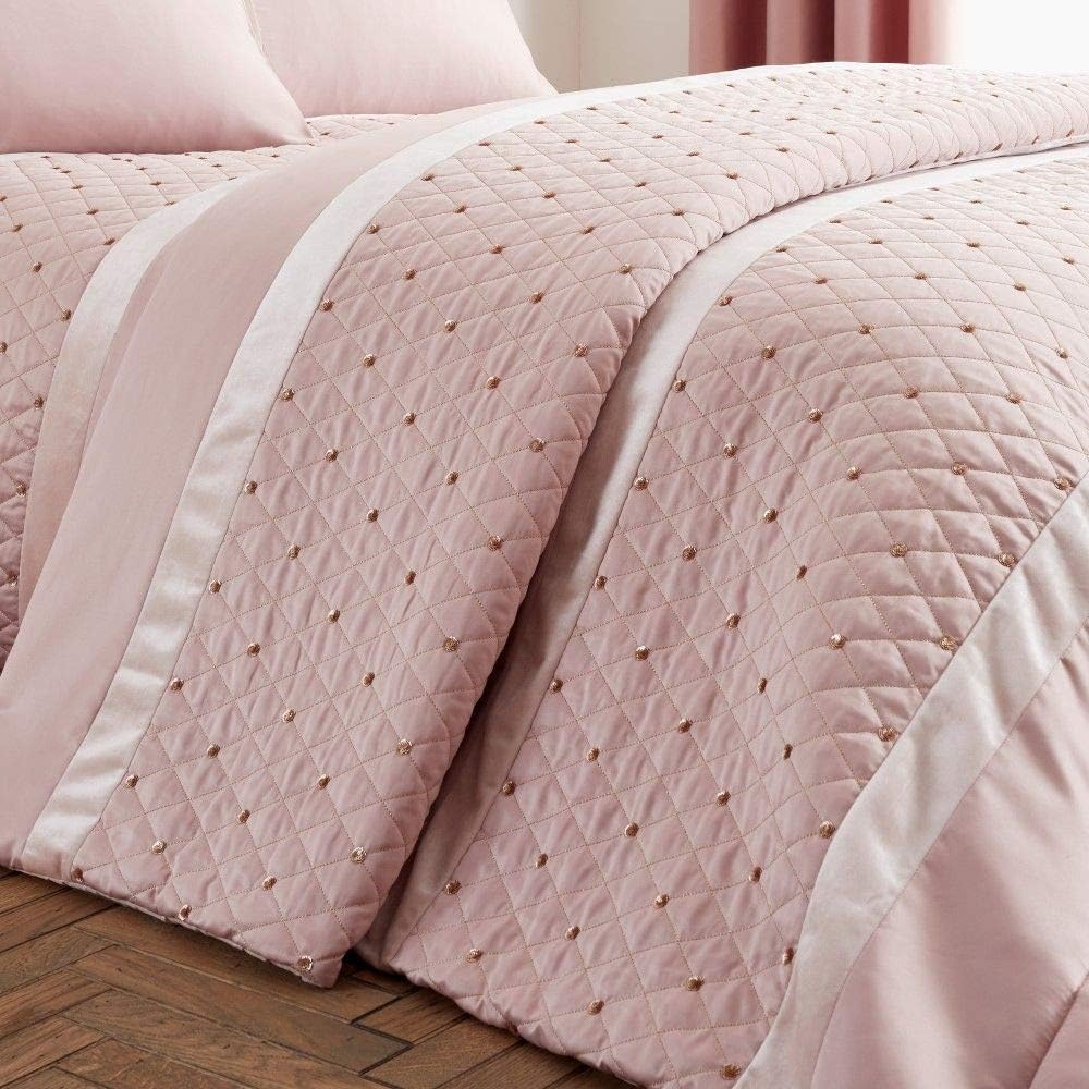Catherine Lansfield Sequin Cluster 240 x 260 cm Bedspread Blush – BigaMart