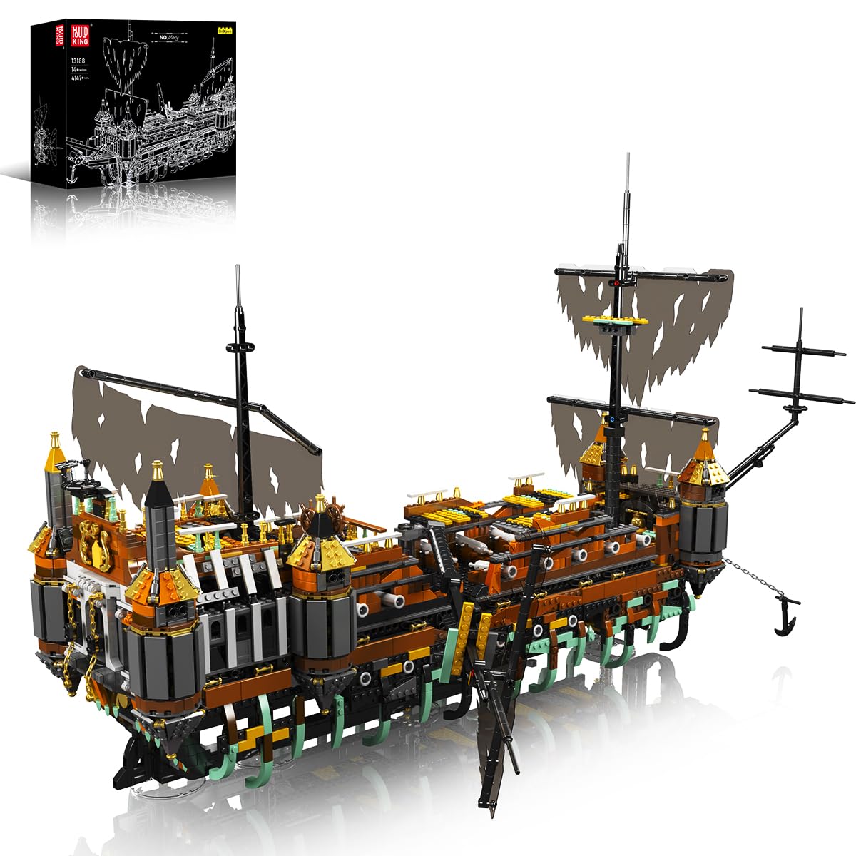 Addshiny Silent Mary Caribbean Pirate Ship Model Building Blocks Kit ...