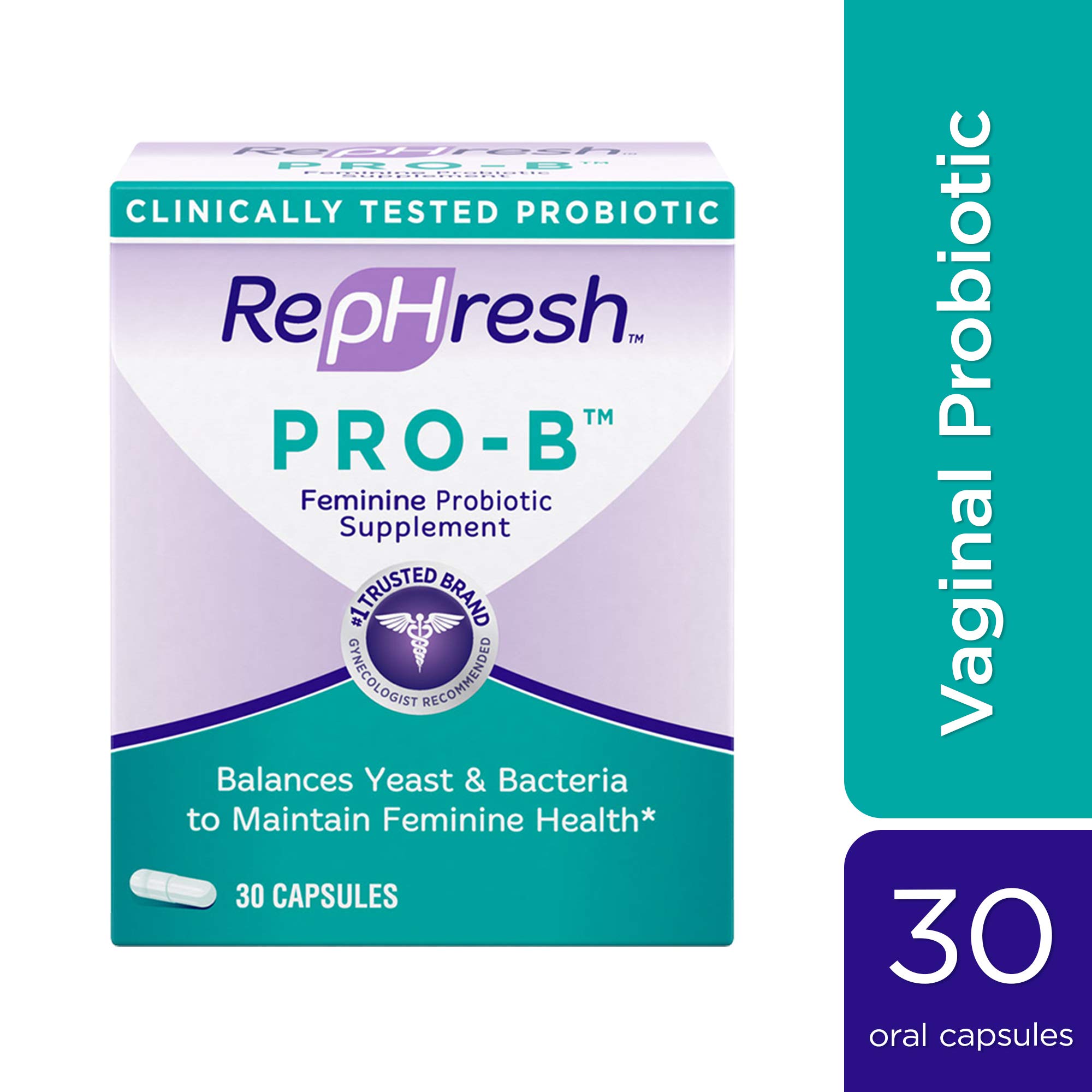 RepHresh Pro-B Probiotic Supplement for Women, 30 Oral Capsules