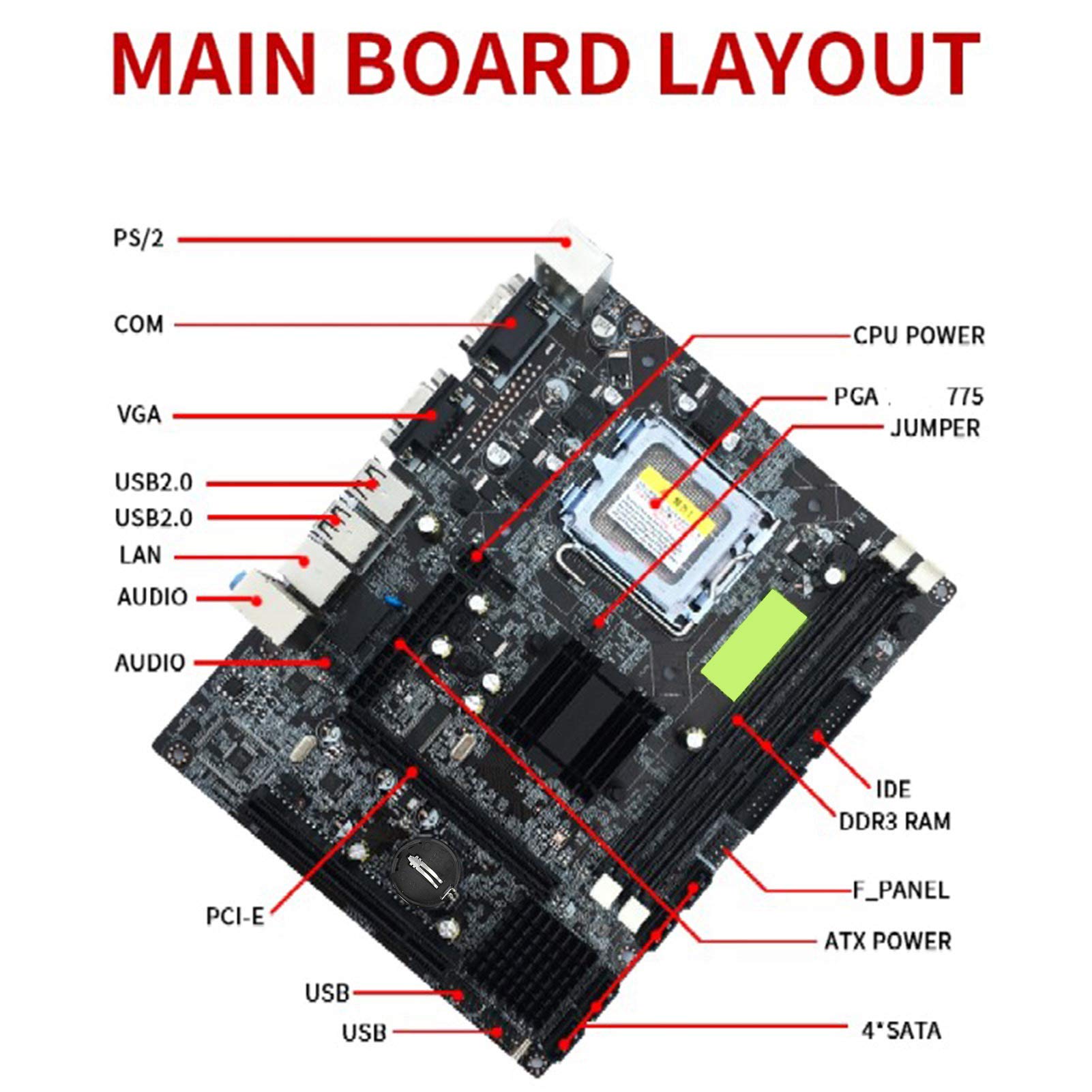 Mua Motherboard LGA 775 DDR3 for Intel G41 Chipset Dual Channel Desktop ...