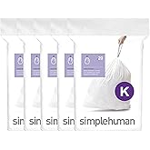 Amazon.com: simplehuman Code K Custom Fit Drawstring Trash Bags in ...