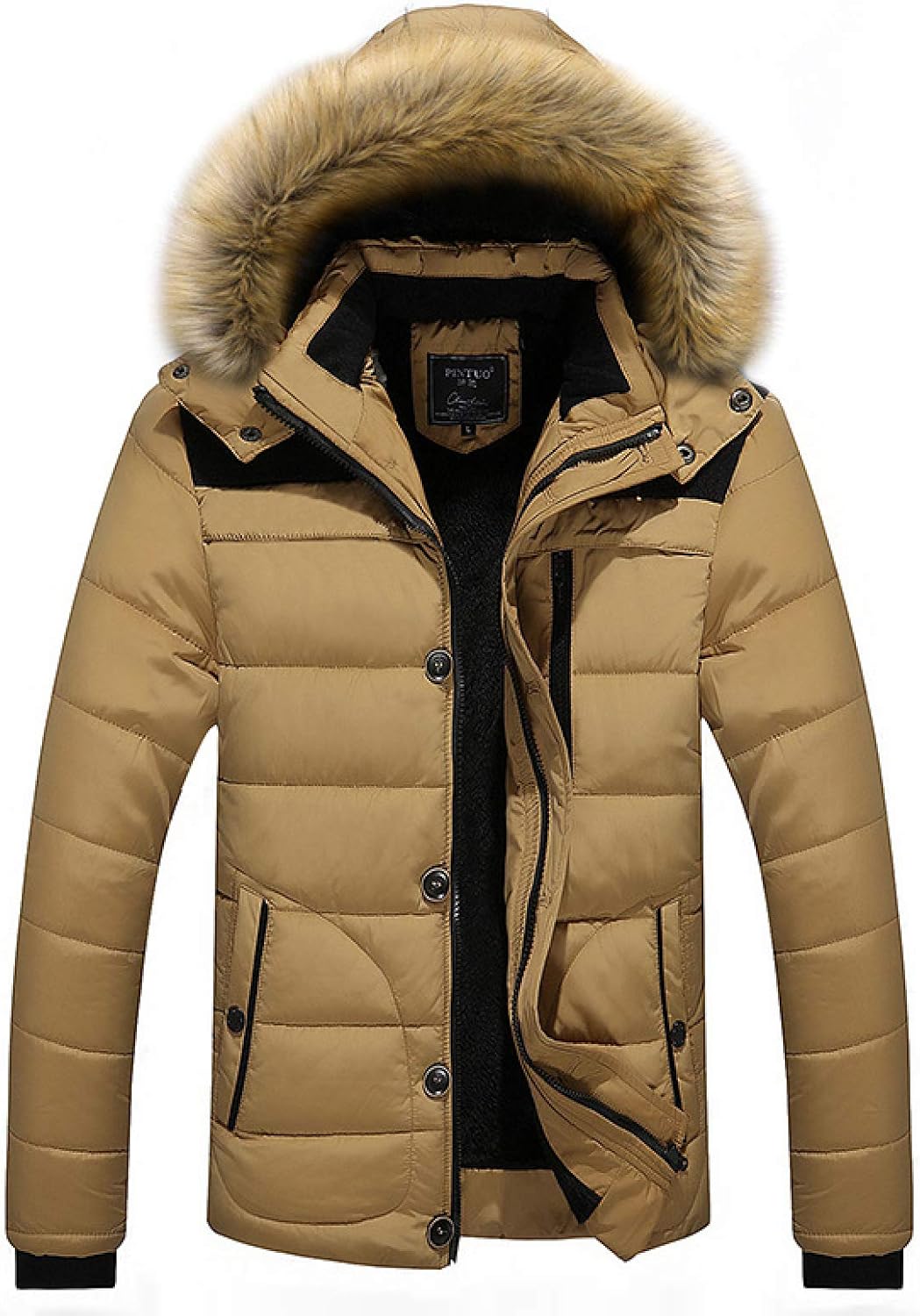 Oukeep Giacca Invernale da Uomo in Tinta Unita, Giacca con Zip con ...