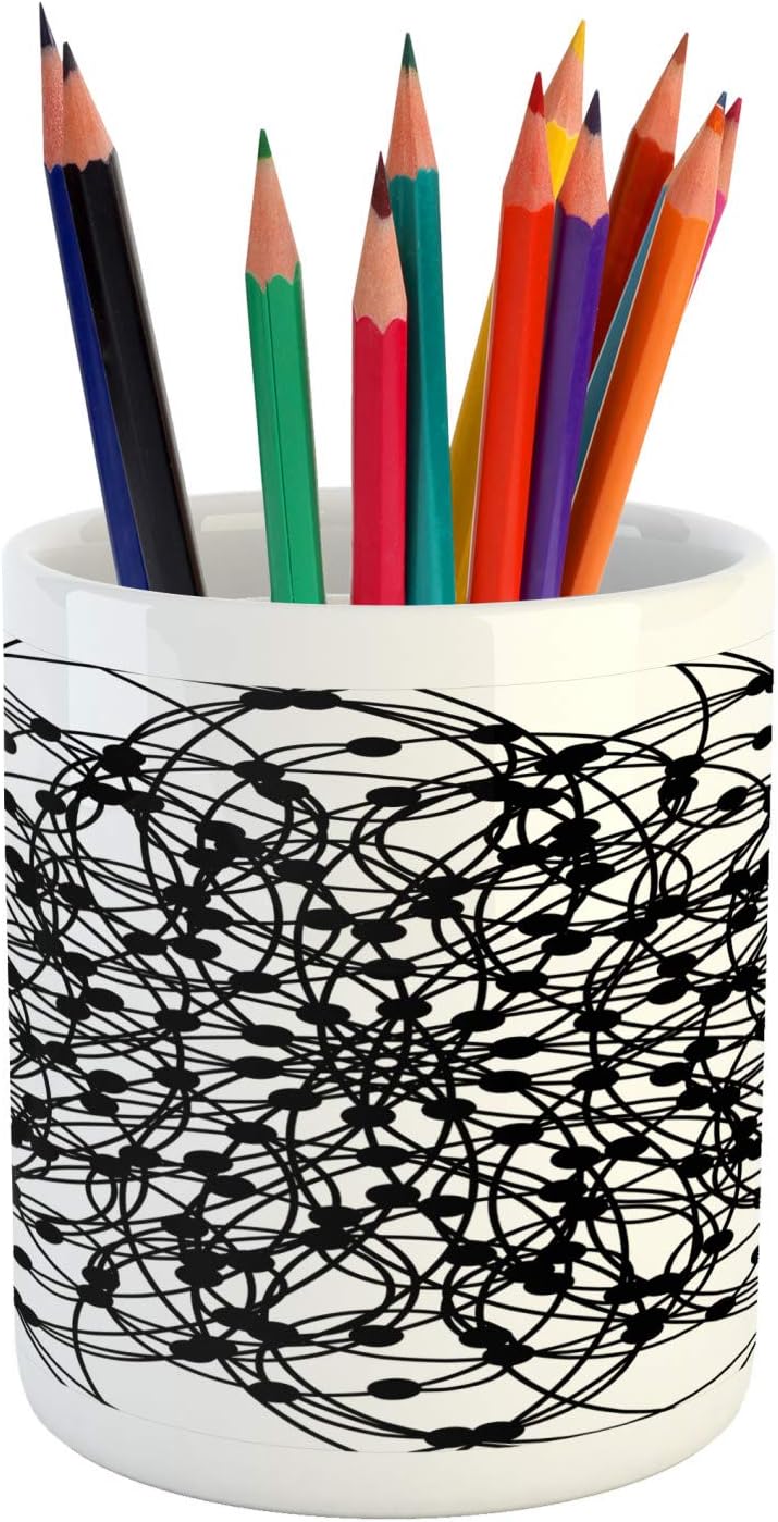 Amazon.com : Lunarable Mandala Pencil Pen Holder, Sign with Geometry ...