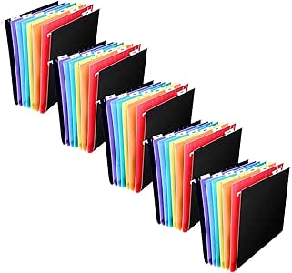 Amazon.com : 35 Pockets Plastic Hanging File Folders Letter Size ...