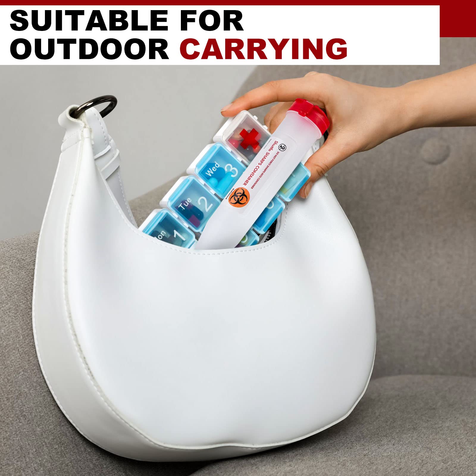 Mua 48 Count Portable Transportable Sharps Container Travel Small ...