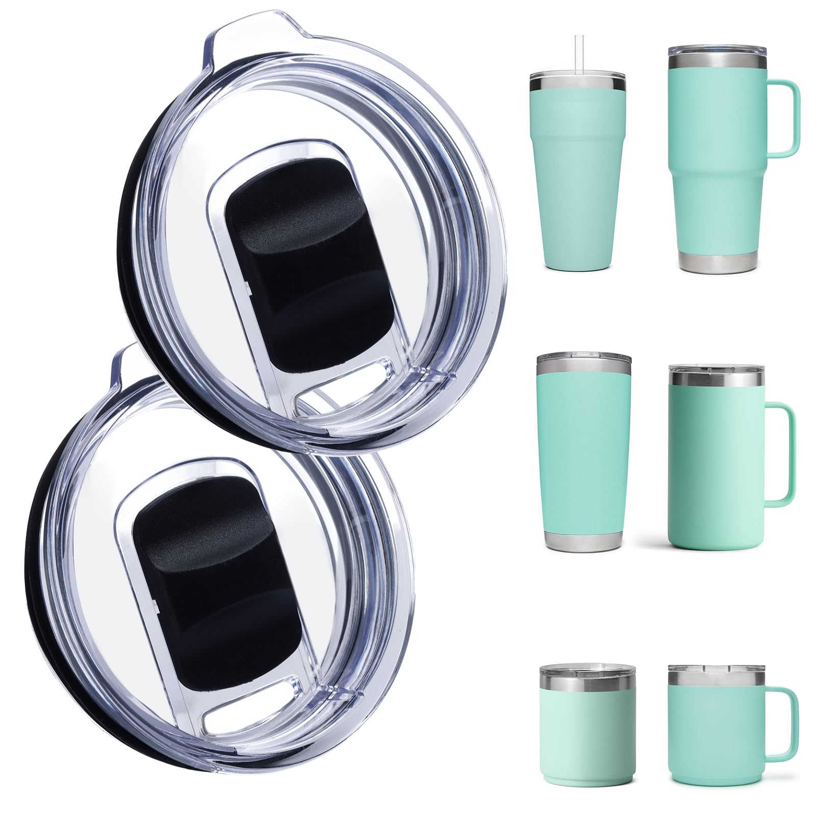 2 Pack Tumbler Lid for YETI, Replacement Lids Compatible for YETI 20 ...