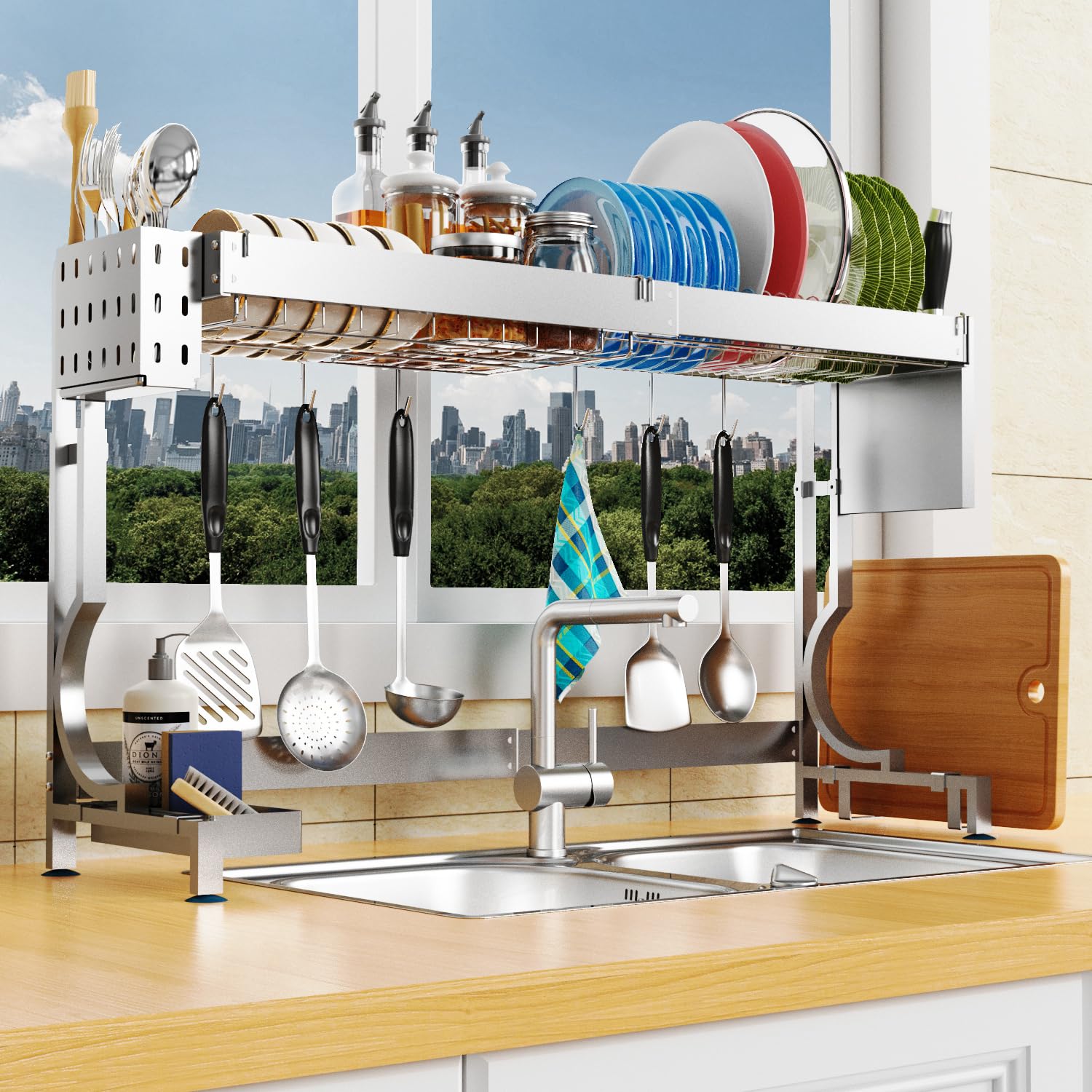 MINGLING Over Sink Kitchen Drying Rack Over The Sink Large Dish Racks ...