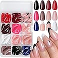 Amazon.com: LoveOurHome 288pc Almond Press-on Nails - Medium, Short & Stiletto Shapes - French ...