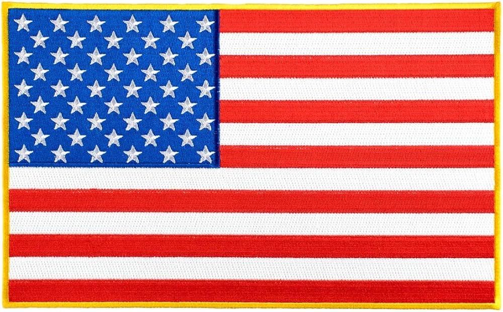Amazon.com: American Flag Yellow Border Patch, Large Size: Clothing