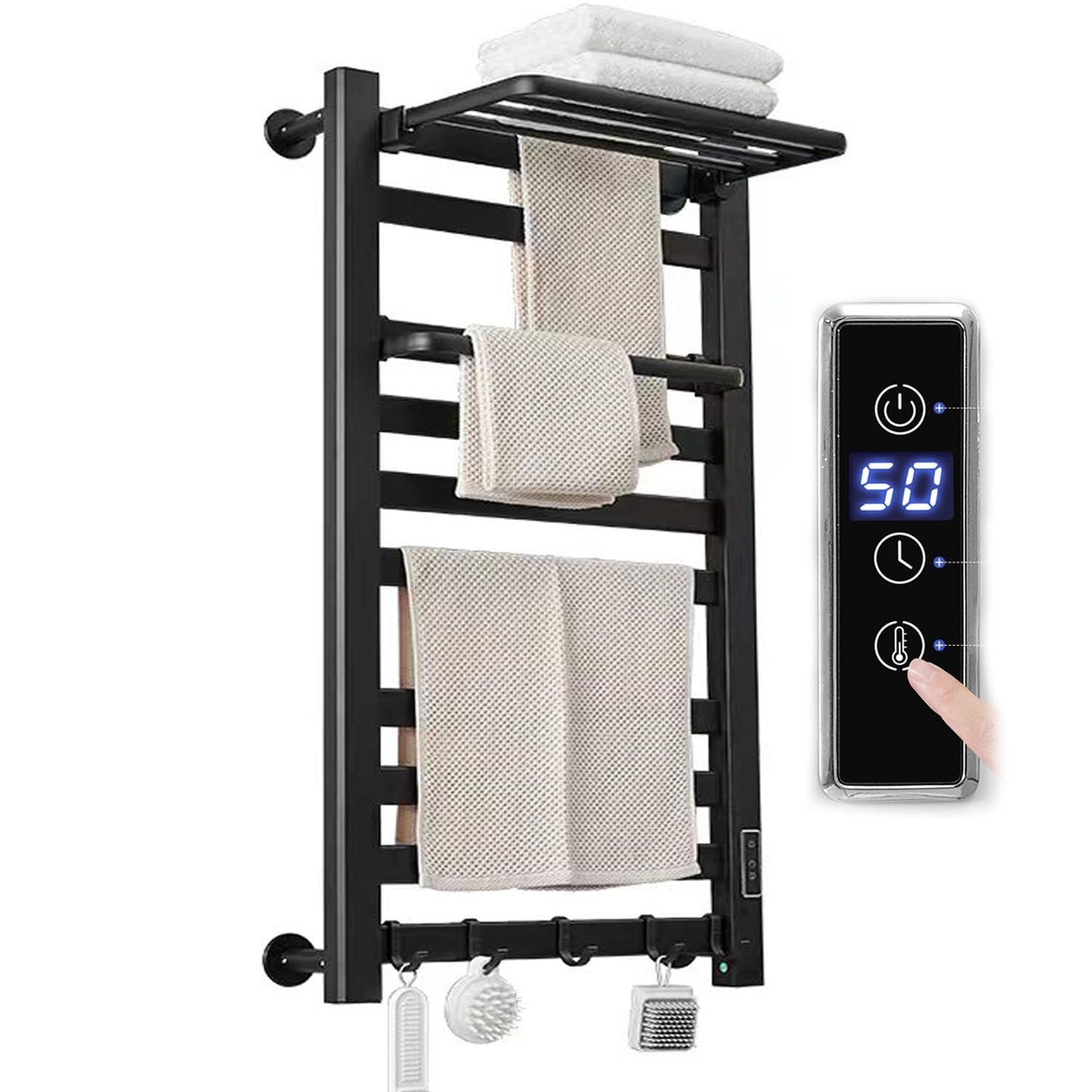 Heated Towel Rack for Bathroom Wall Mounted Electric Towel Warmer with ...