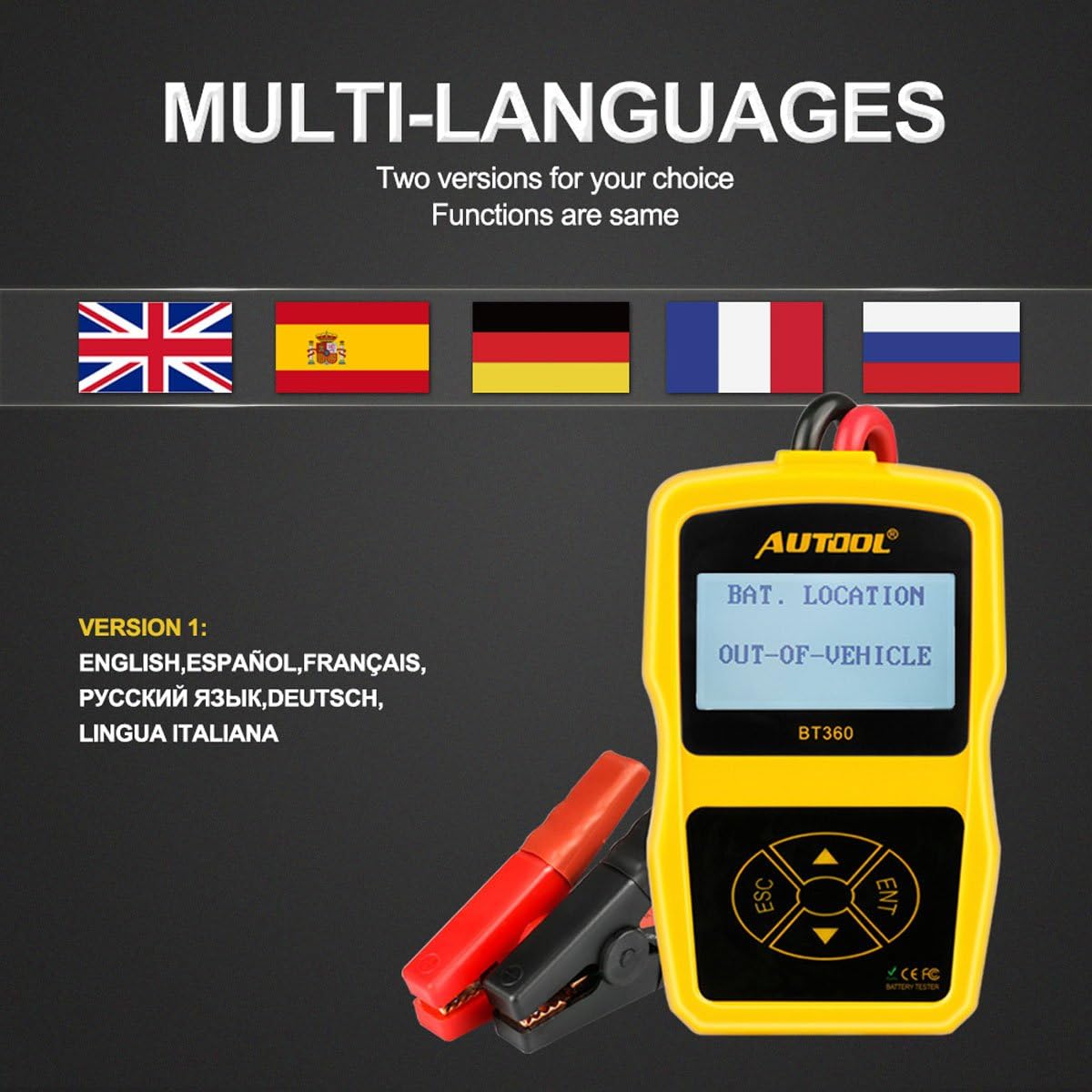 AUTOOL 12V Battery System Tester Health Checker, Charging Analyzer for ...