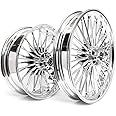 Amazon.com: TOFR 21inch 18inch Chrome Front Rear Wheels Rims Tubeless ...