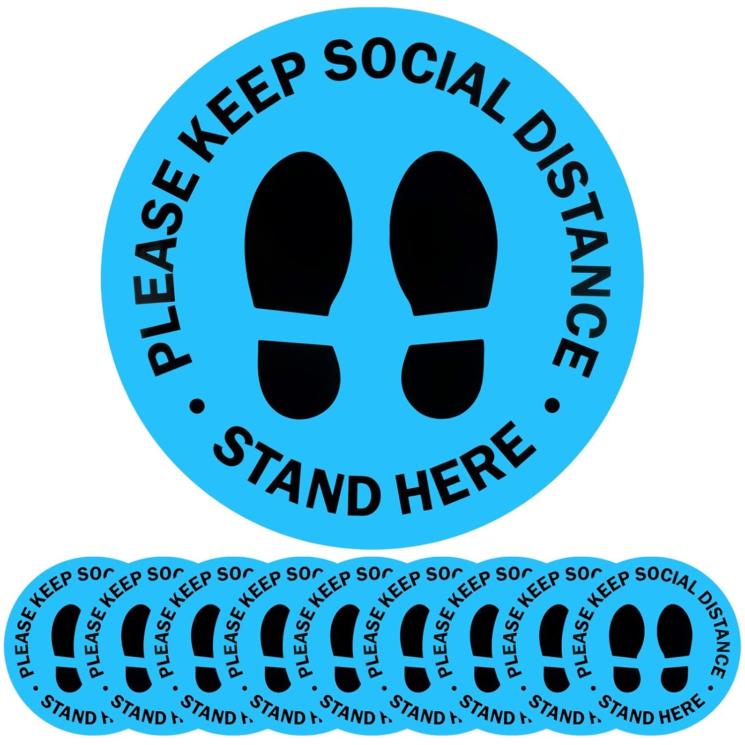 10PC Social Distance Floor Decals,Safety Sign Distance Notice Floor ...