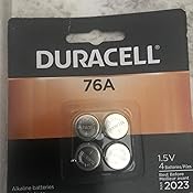 Amazon.com: Duracell – 76A 1.5V Silver Oxide Button Battery – long ...