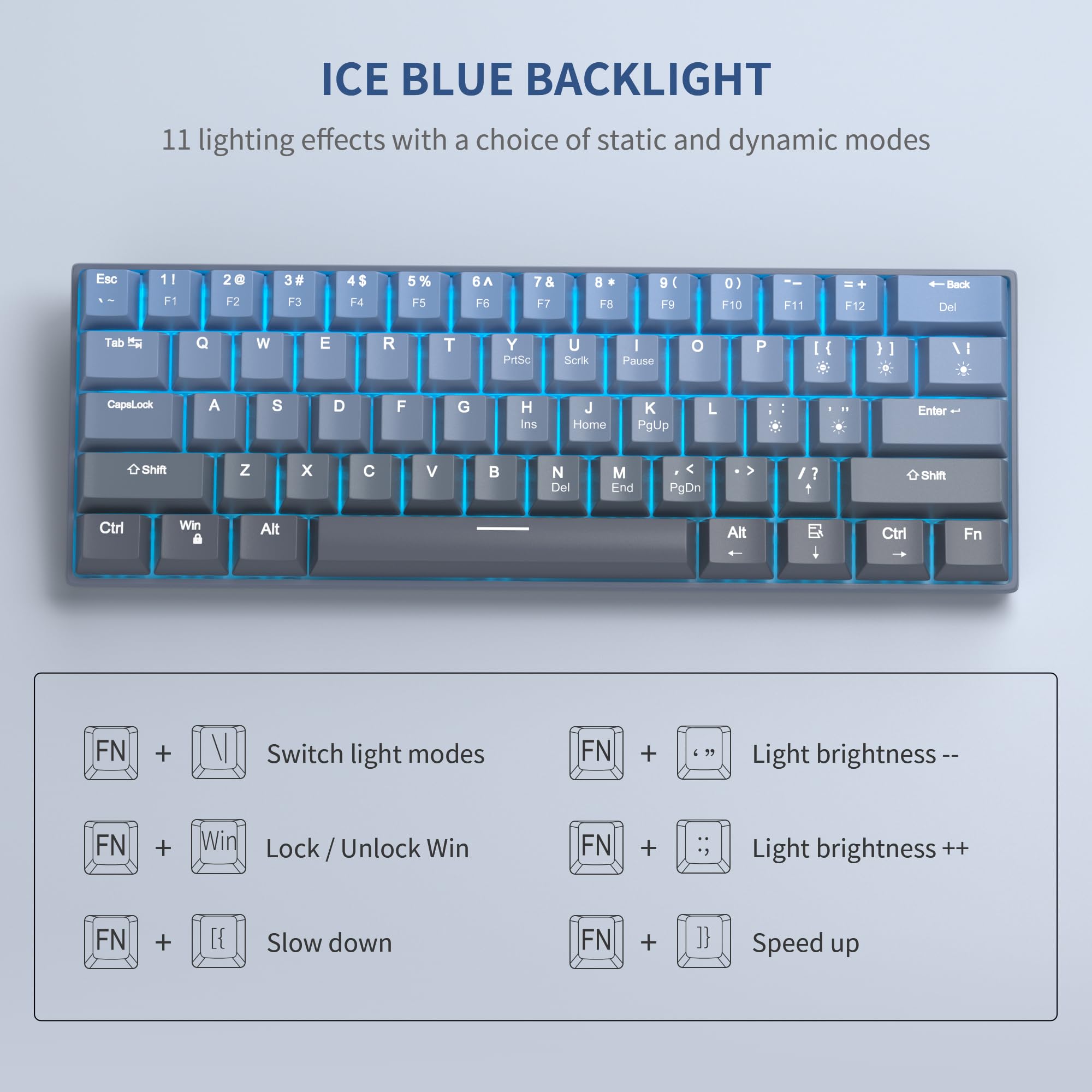 Mua MageGee 60% Mechanical Gaming Keyboard, STAR 61 Compact Blue LED ...