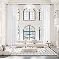 Amazon.com: Sanceor Extra Long White Sheer Voile Curtain with a Tieback ...