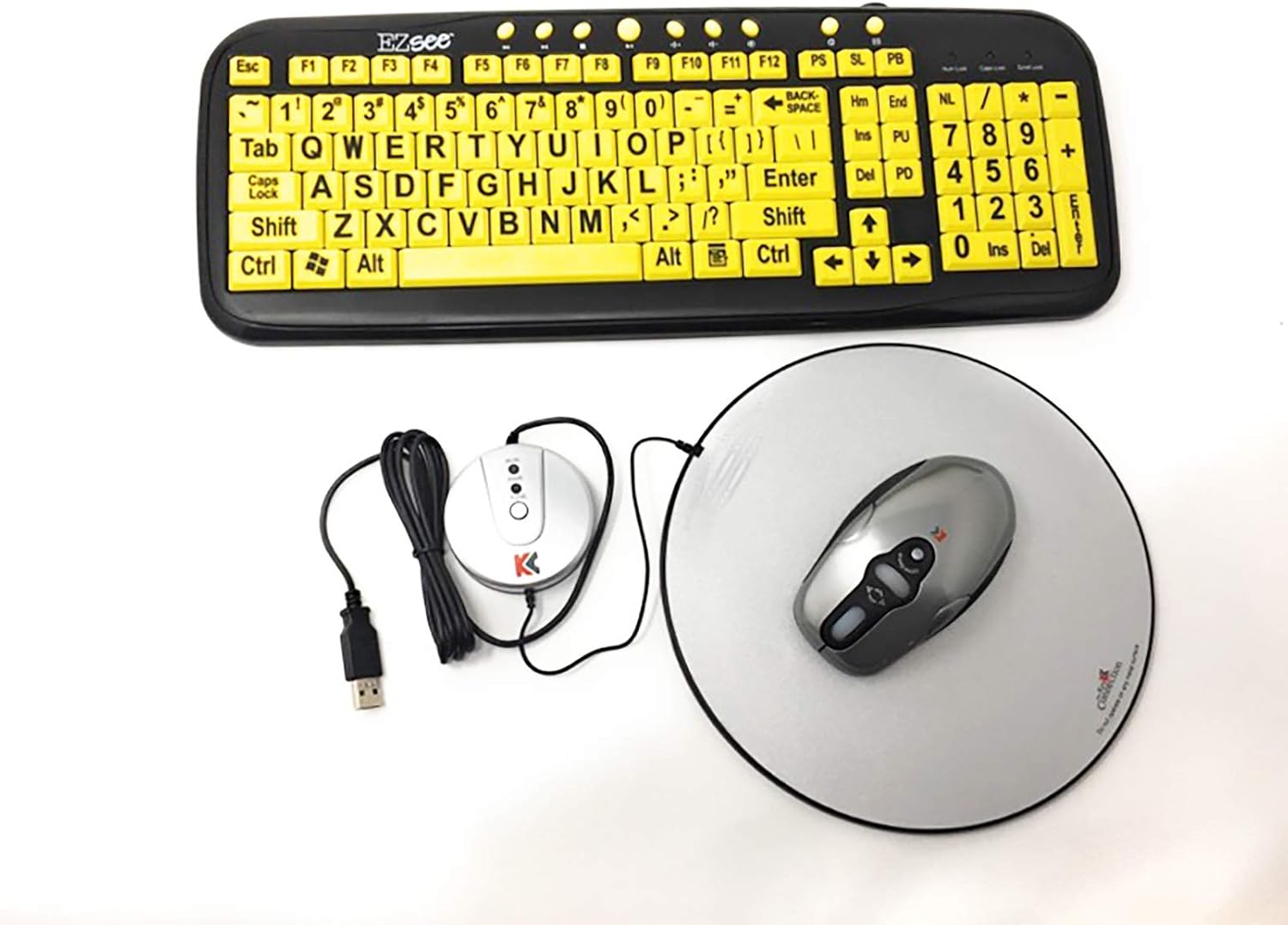 Amazon.com: EZSee Large Print Keyboard by DC - Yellow Keys with Black ...